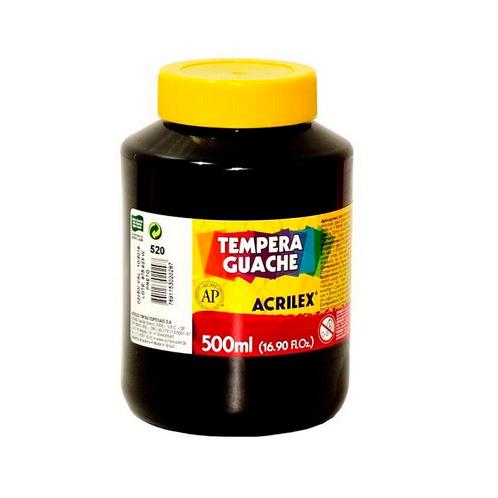 Témpera Negra 500ml Acrilex – Marangunic