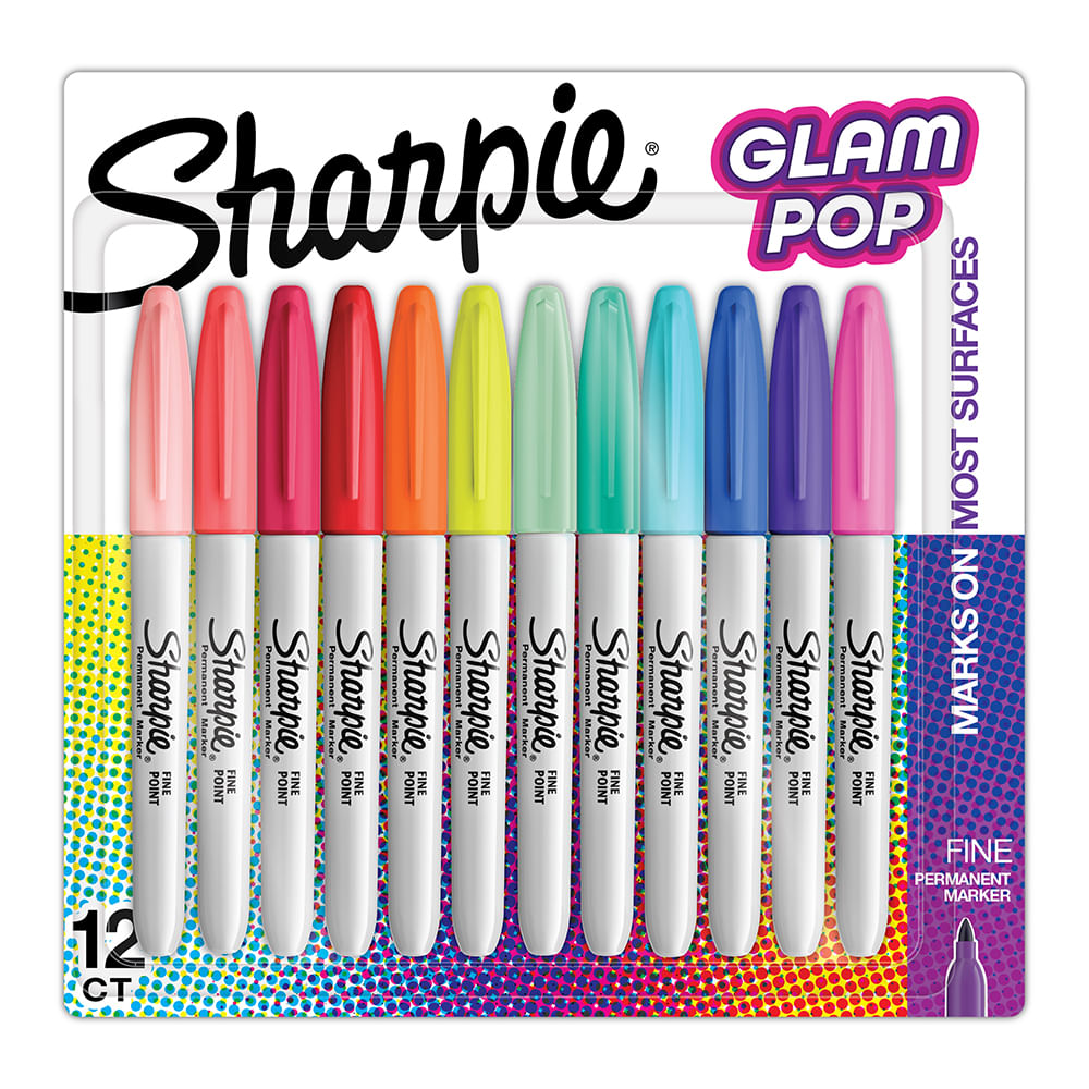 Marcador Sharpie Glam Pop 12 Colores Surtidos – Marangunic